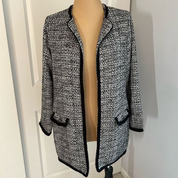 Talbots | Suits & Blazers | Talbots Tweed Black And White Blazer | Poshmark